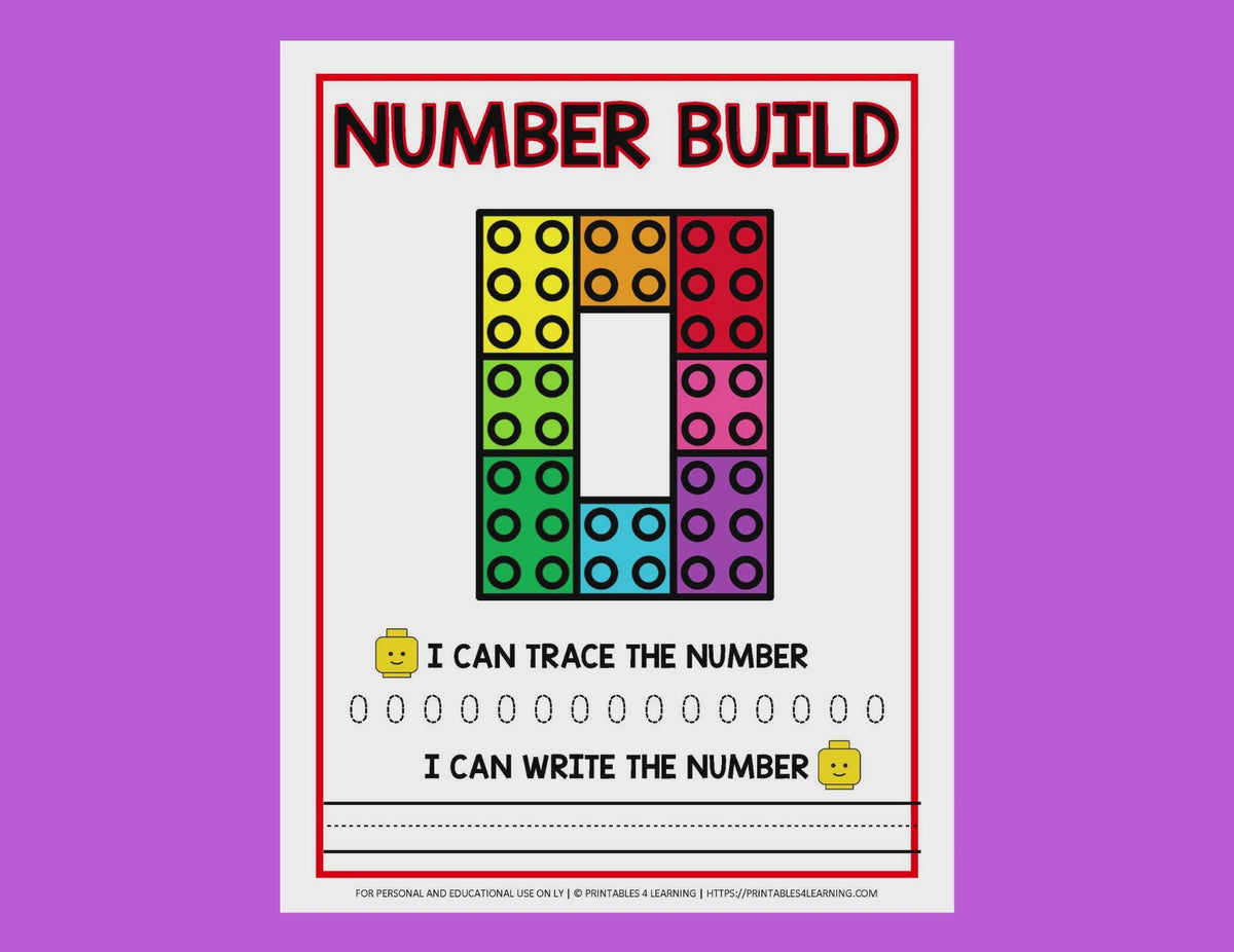 0-20 Numbers Building Block Worksheets and Flash Cards – Printables 4 ...