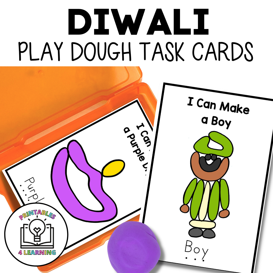 Diwali Play Dough Task Cards - Printables 4 Learning