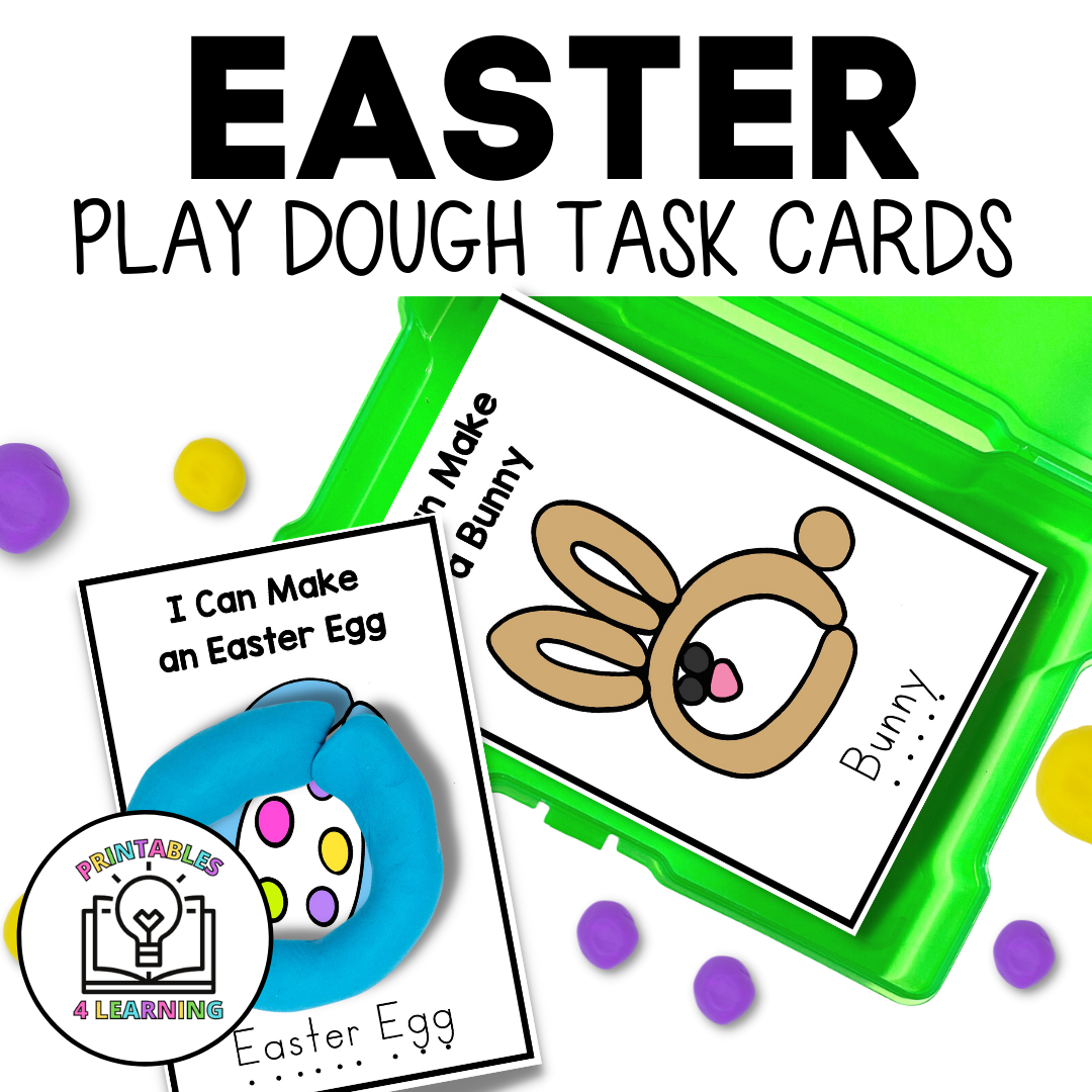 Easter Play Dough Task Cards - Printables 4 Learning