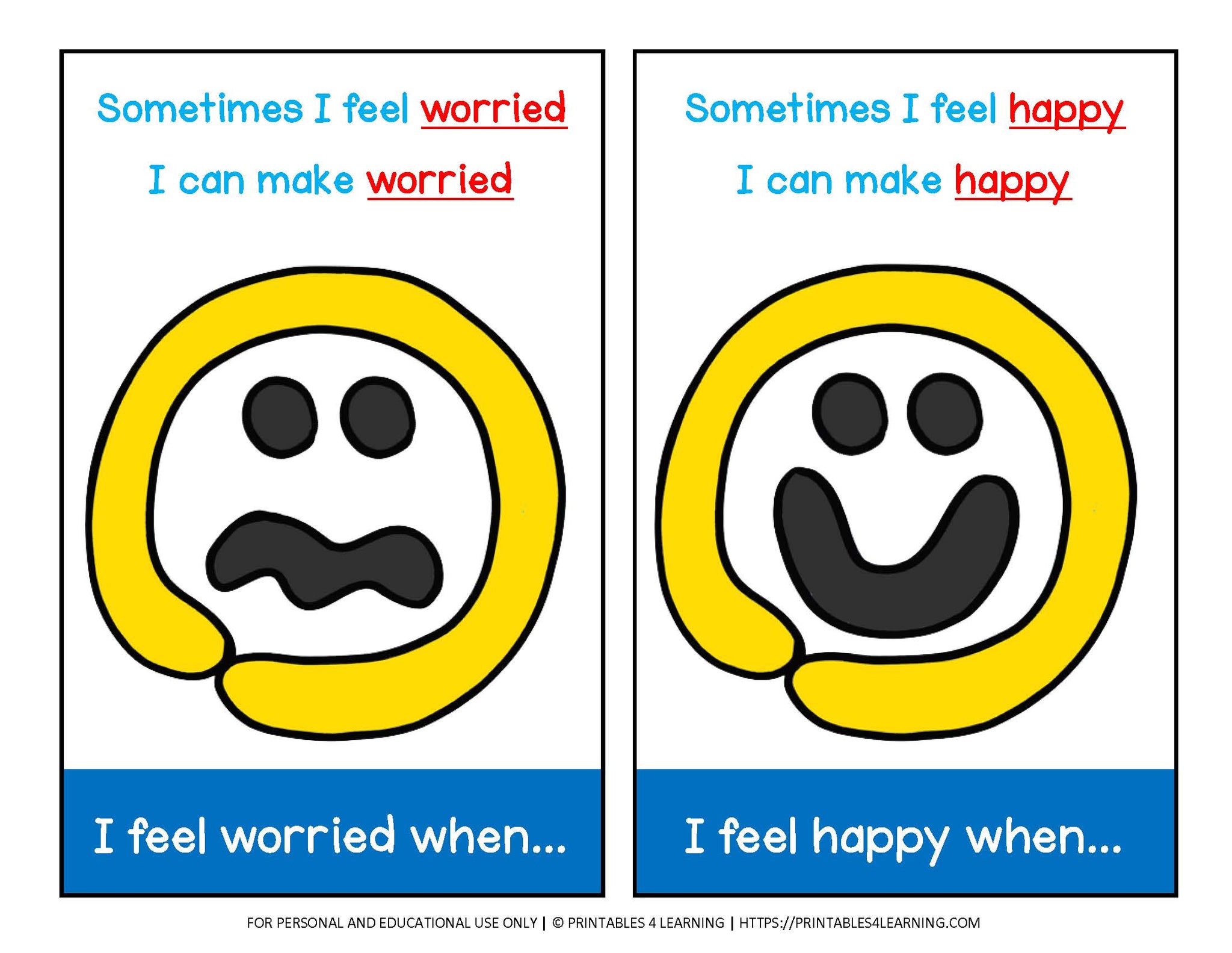 Let's Talk About Emotions Play Dough Mats – Printables 4 Learning
