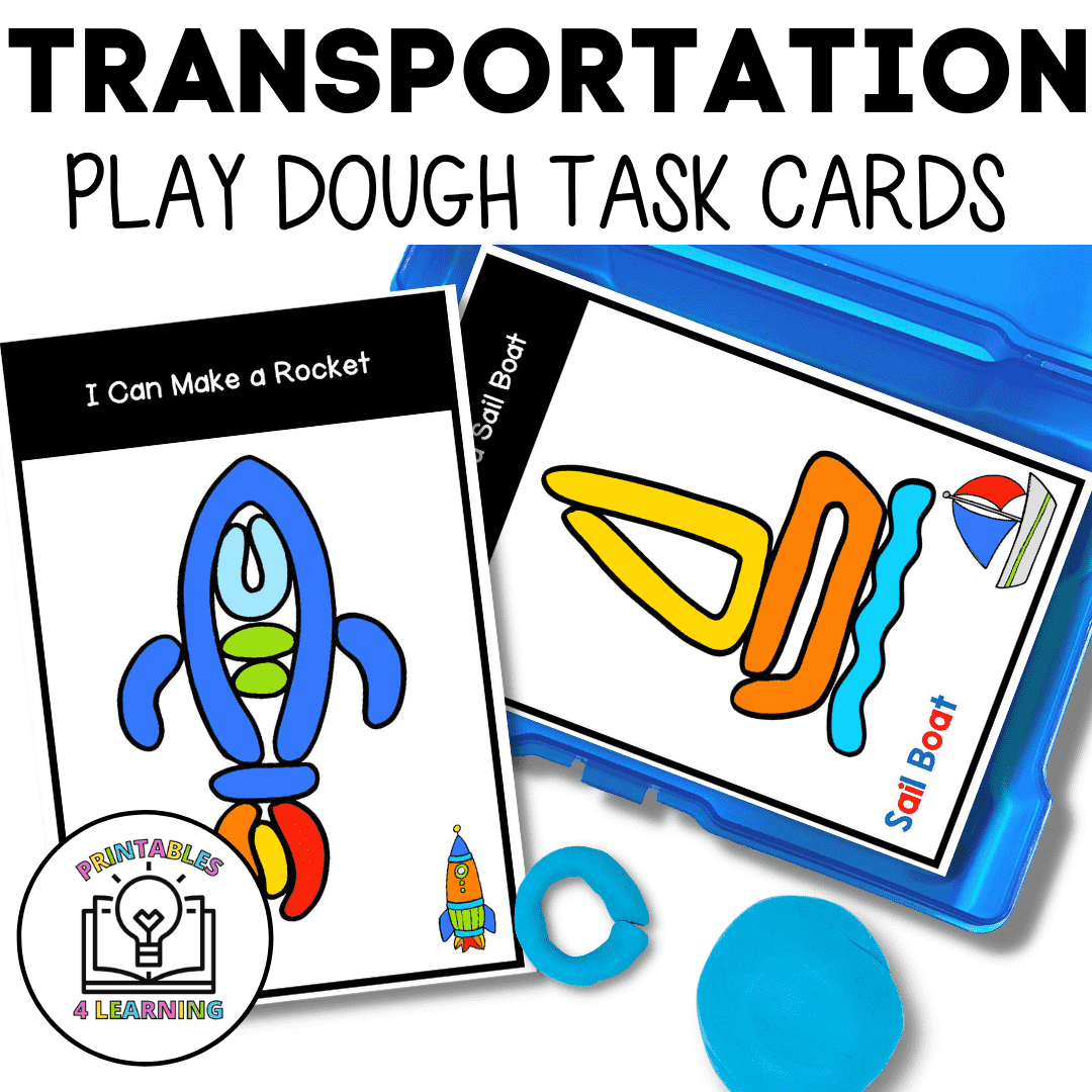 Transportation Play Dough Task Cards – Printables 4 Learning