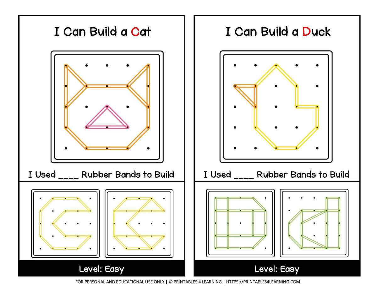 Fine Motor Task Cards: ABC Geoboard Pack – Printables 4 Learning