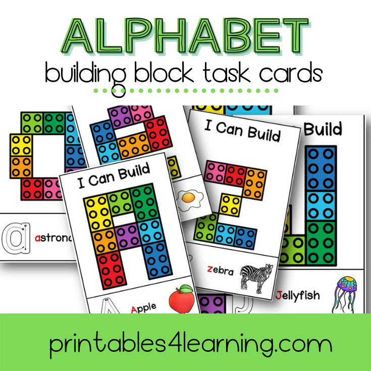 Fine Motor Task Cards: ABC Building Block Pack – Printables 4 Learning