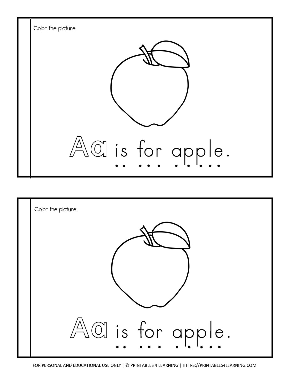 Letter A Emergent Reader Coloring Book – Printables 4 Learning