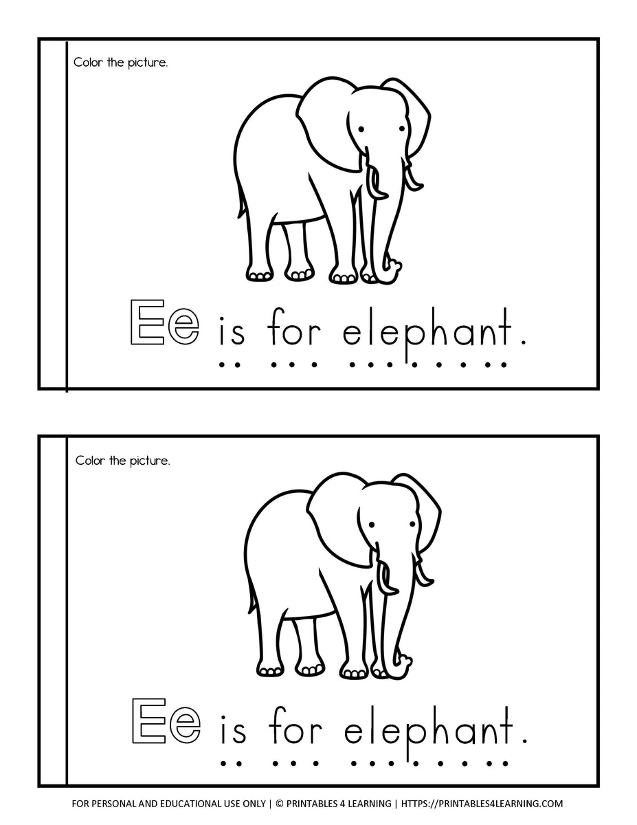 Letter E Emergent Reader Coloring Book – Printables 4 Learning