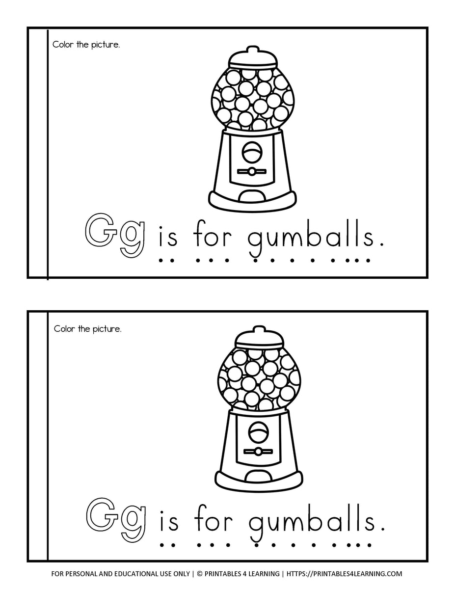 Letter G Emergent Reader Coloring Book – Printables 4 Learning