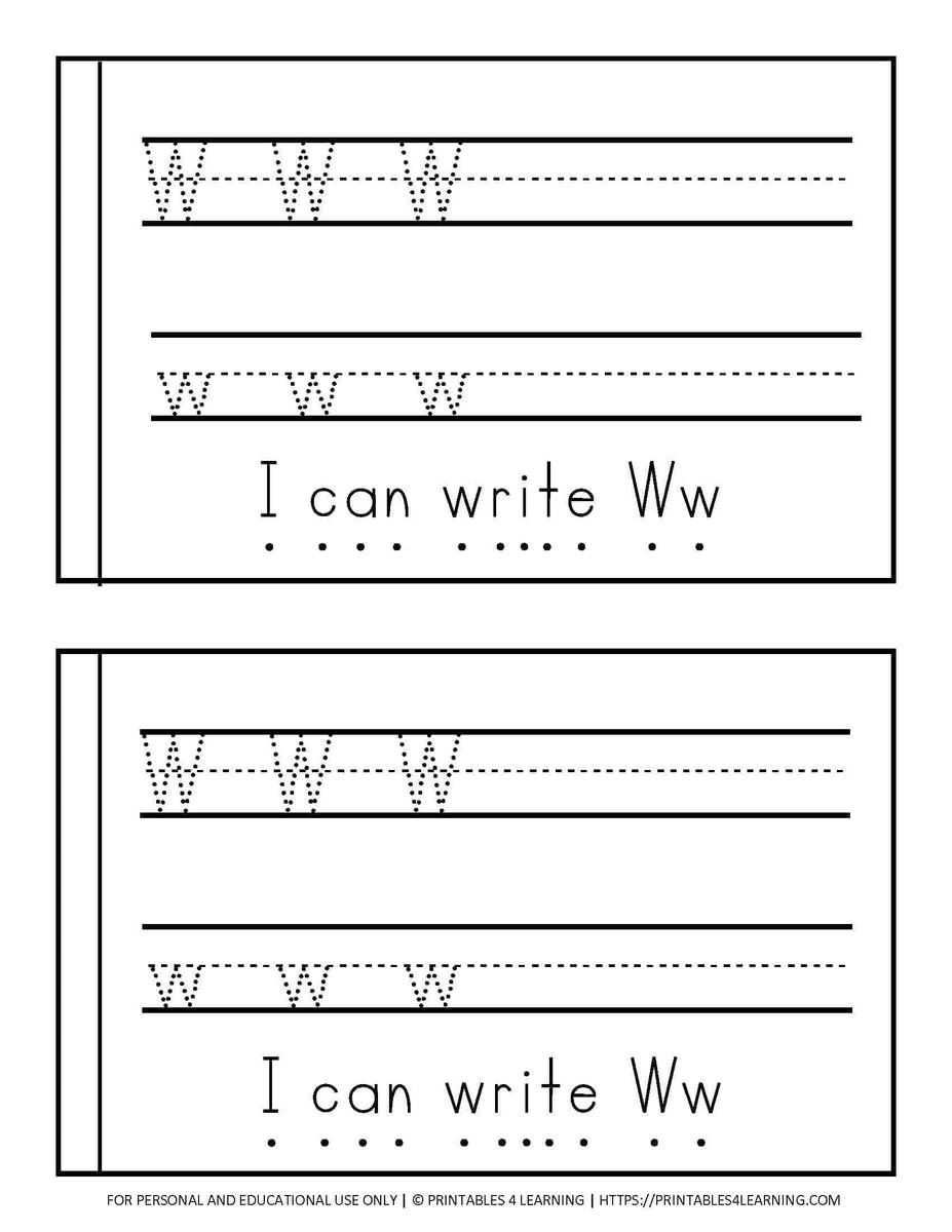 Letter W Emergent Reader Coloring Book – Printables 4 Learning