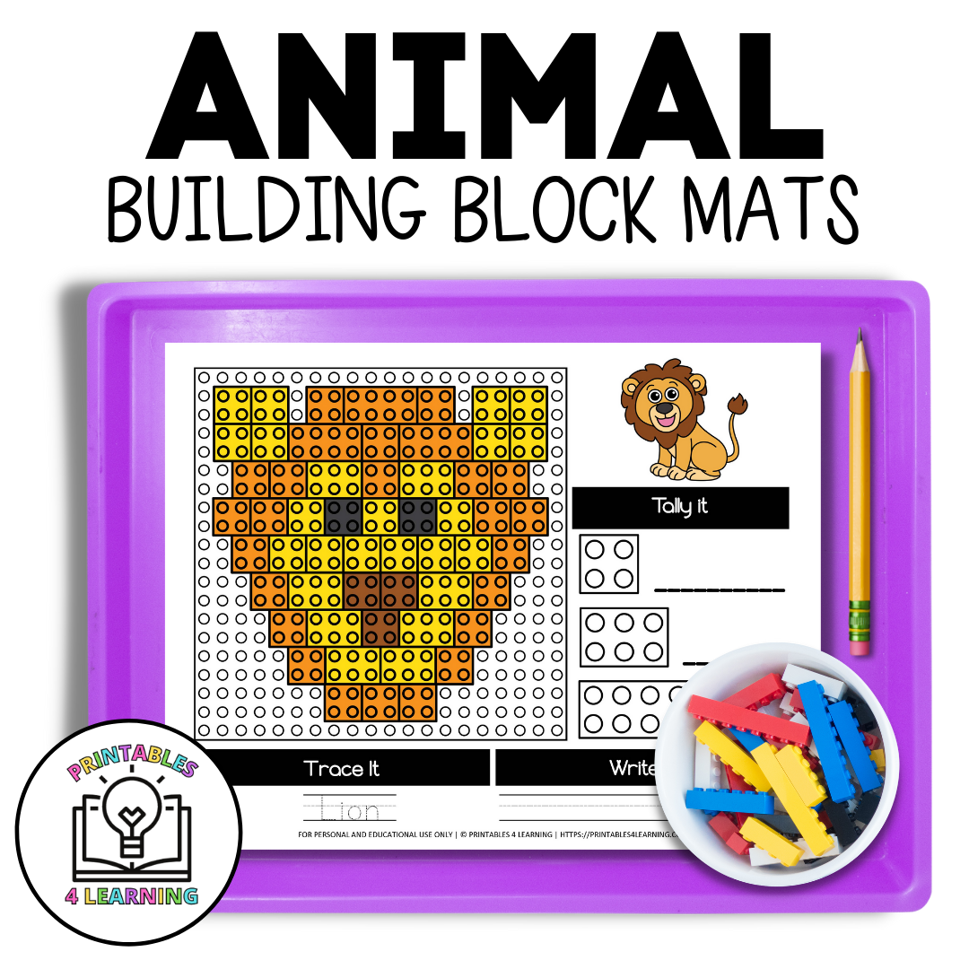 Animal Building Block Mats – Printables 4 Learning
