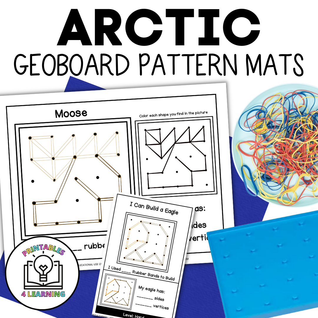 Geoboard Activities: Arctic Animals Patterns Packet – Printables 4 Learning