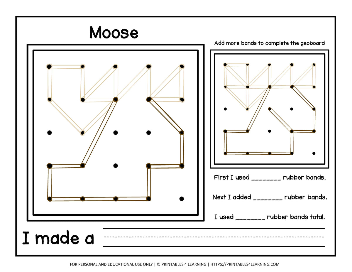 Geoboard Activities: Arctic Animals Patterns Packet – Printables 4 Learning