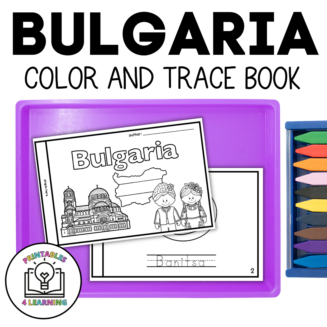 Bulgaria Color and Trace Book for Kids – Printables 4 Learning
