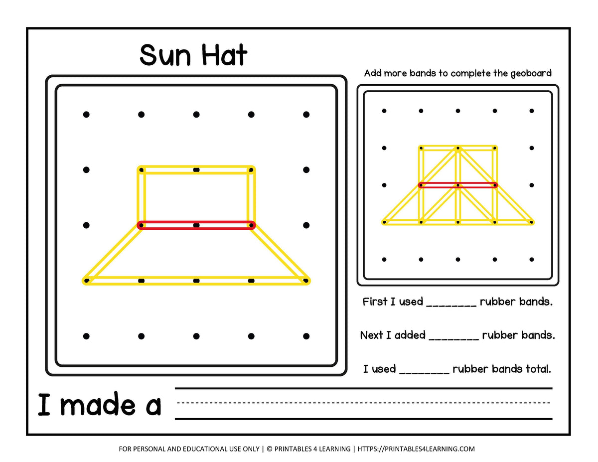 Geoboard Activities: Clothing Patterns Packet – Printables 4 Learning