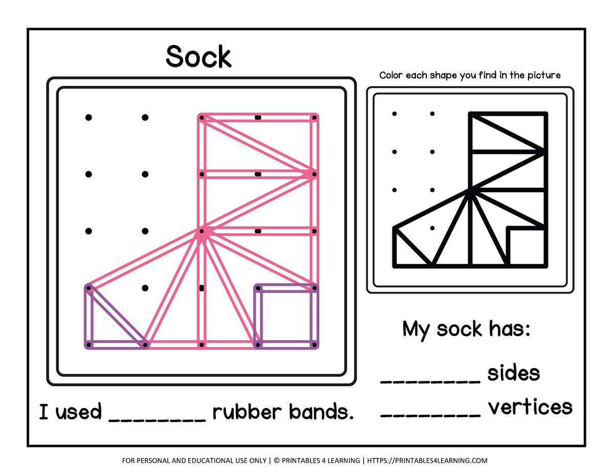 Geoboard Activities: Clothing Patterns Packet – Printables 4 Learning