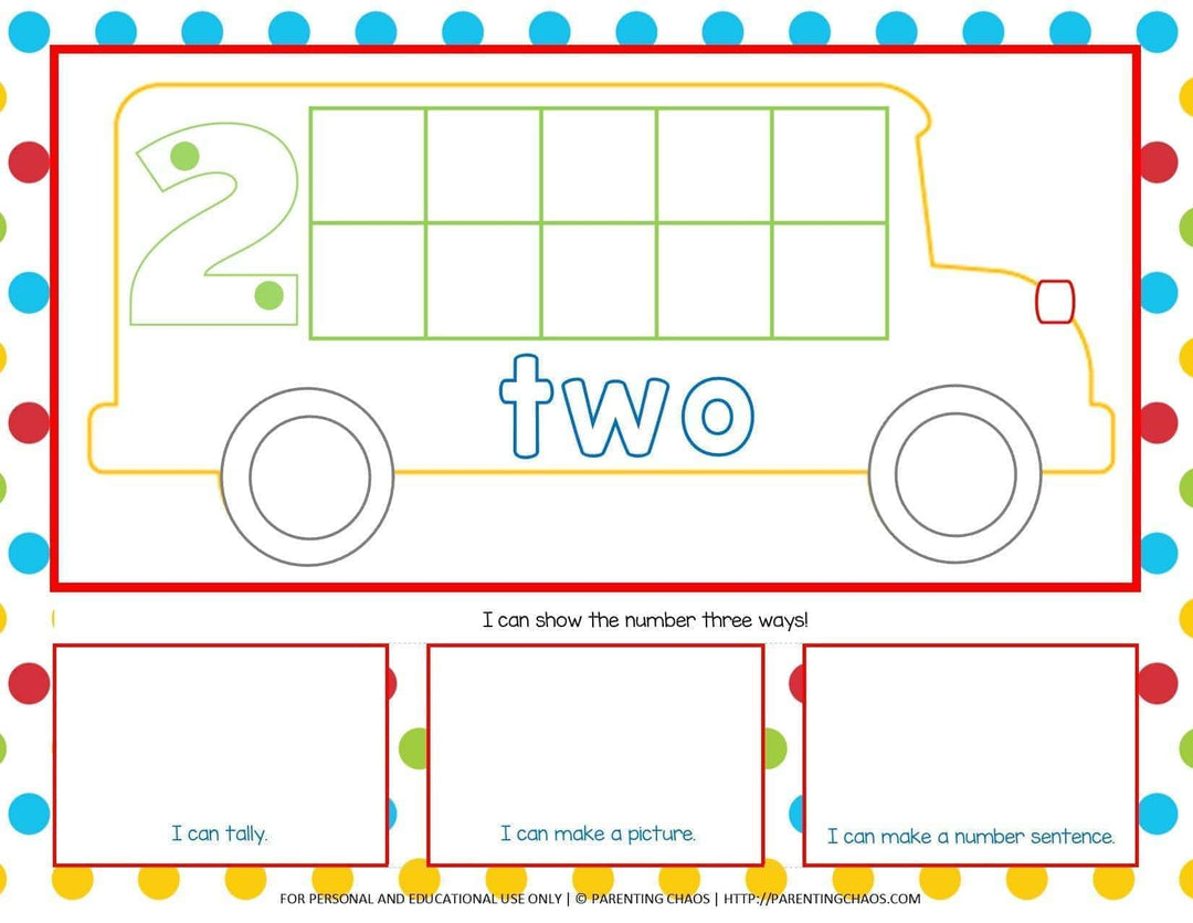 1-10 School Bus Counting Mats | Tens Frame, Tally, and Array ...