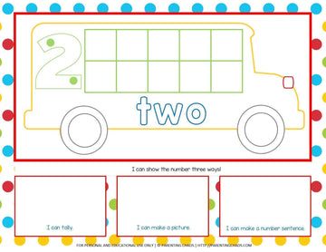 1-10 School Bus Counting Mats | Tens Frame, Tally, and Array ...