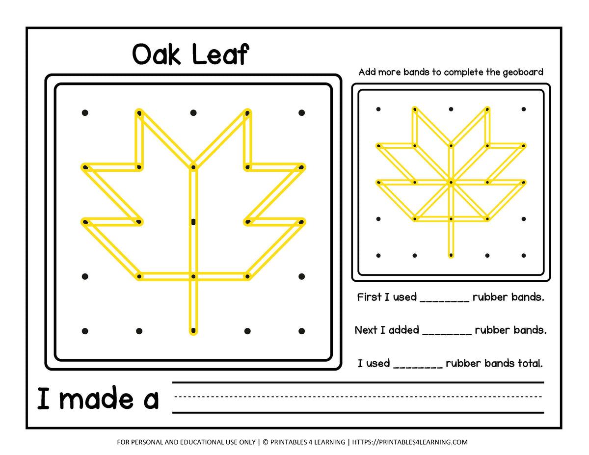 Geoboard Activities: Fall Patterns Packet – Printables 4 Learning