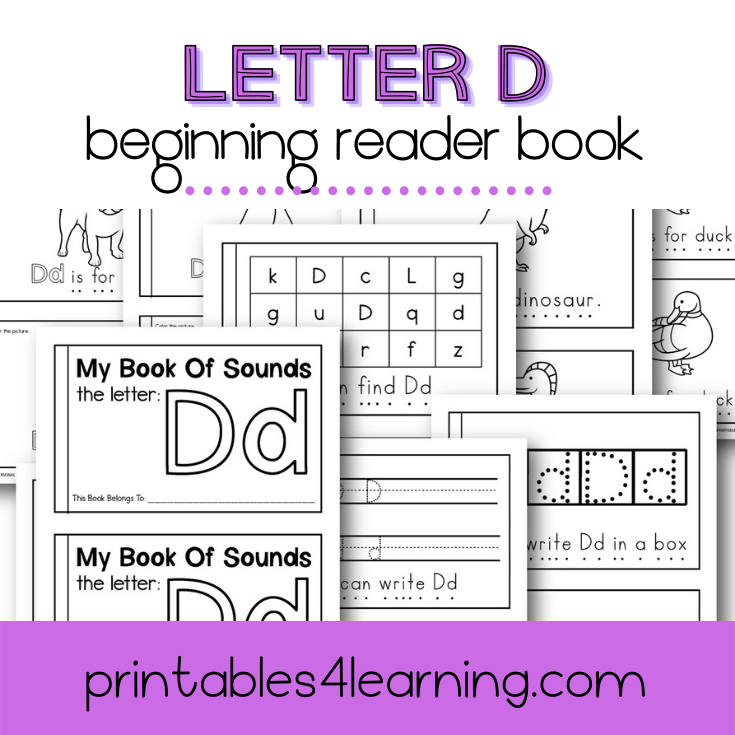 Letter D Emergent Reader Coloring Book – Printables 4 Learning