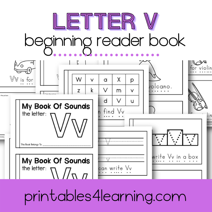 Letter V Emergent Reader Coloring Book – Printables 4 Learning