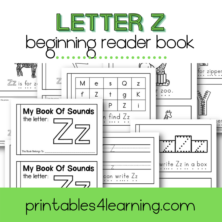 Letter Z Emergent Reader Coloring Book – Printables 4 Learning