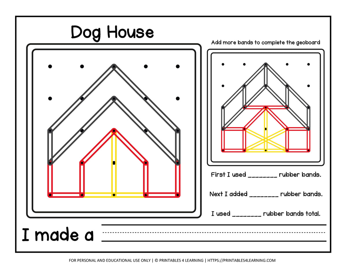 Geoboard Activities: Pet Patterns Packet – Printables 4 Learning