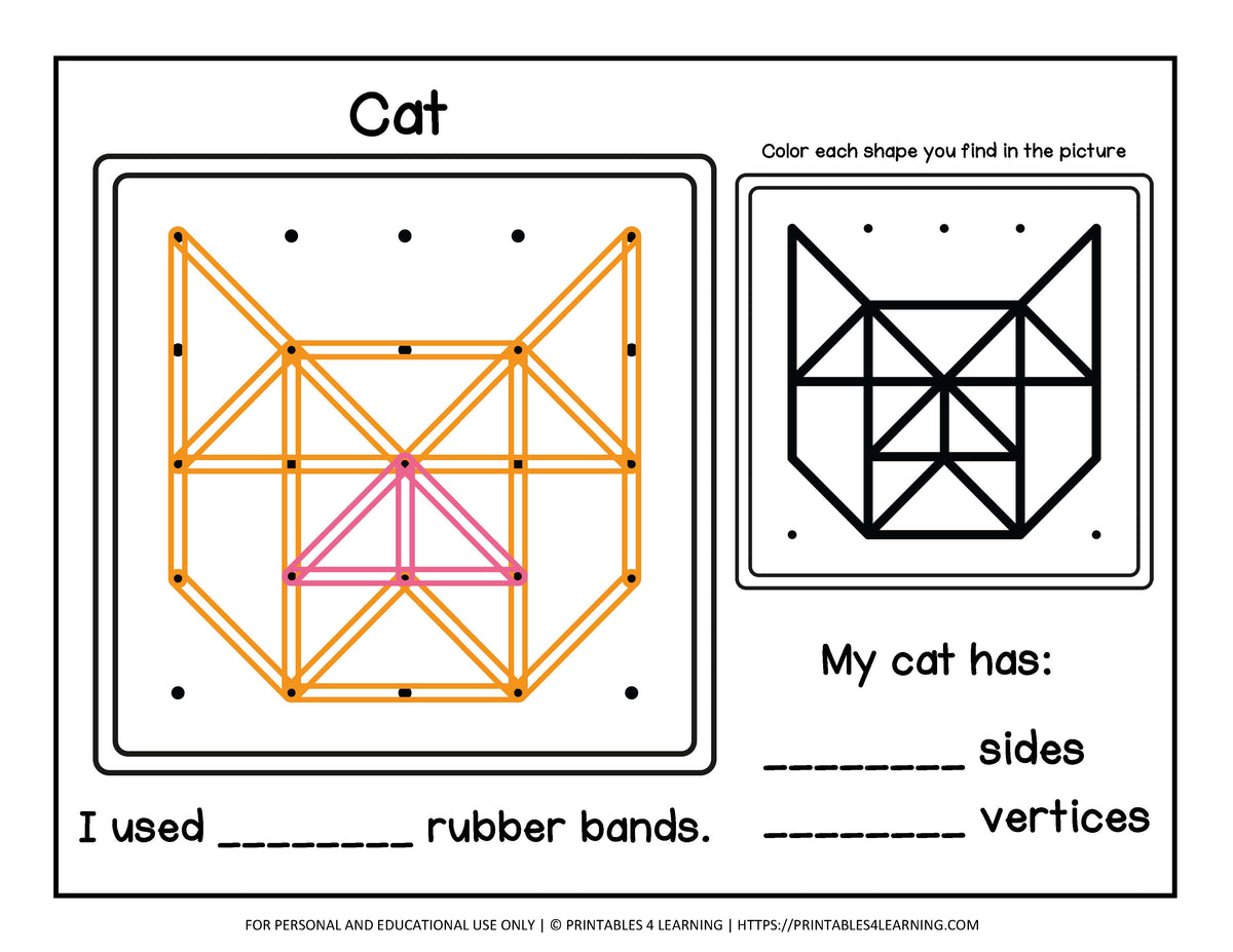 Geoboard Activities: Pet Patterns Packet – Printables 4 Learning