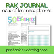 Random Acts of Kindness Journal – Printables 4 Learning