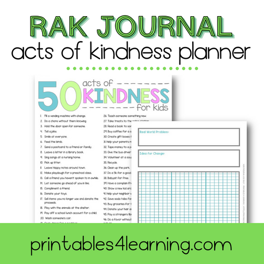 Random Acts of Kindness Journal – Printables 4 Learning
