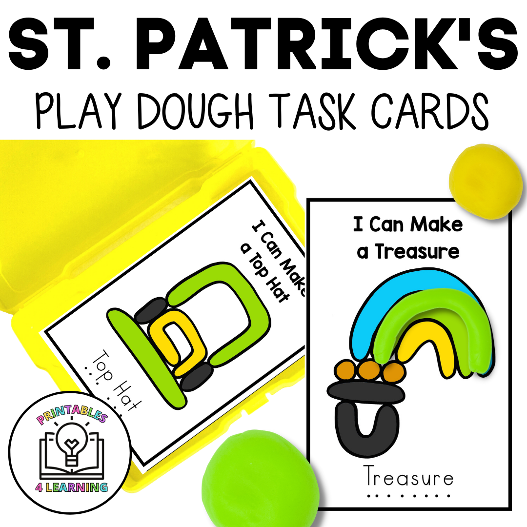 St. Patrick's Day Play Dough Task Cards – Printables 4 Learning