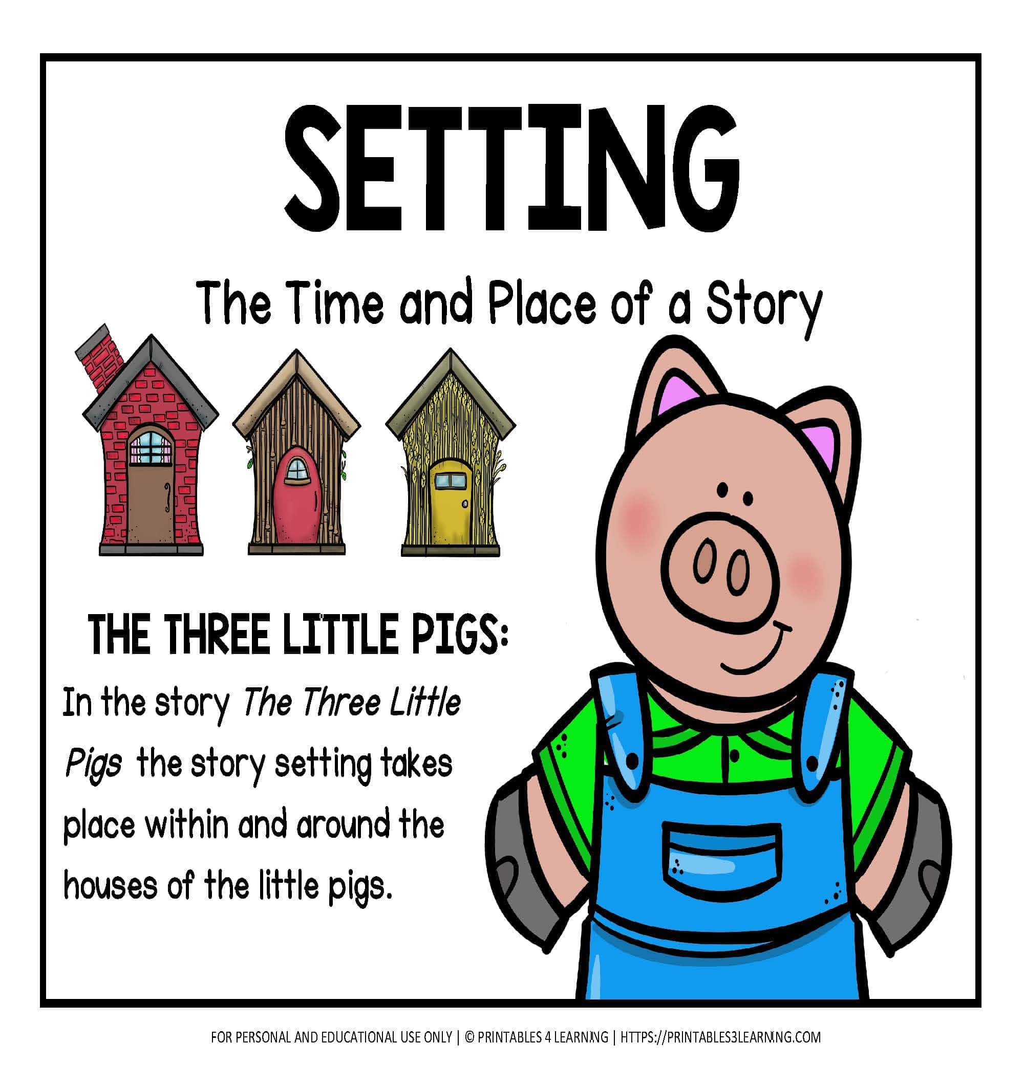 Three Little Pigs Word Wall with Story Element Posters – Printables 4 ...