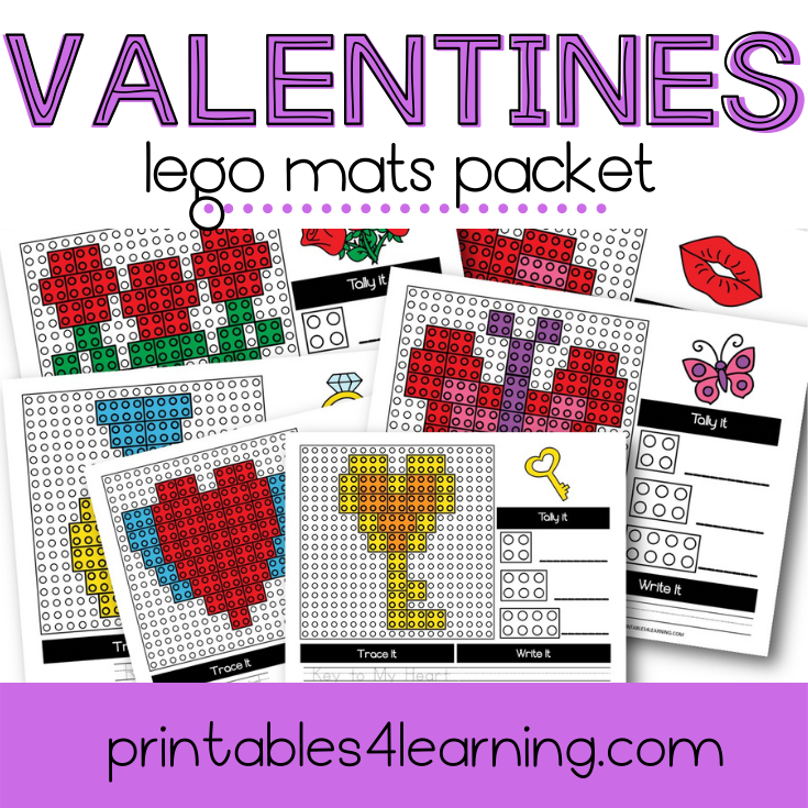Valentines Day Building Block Mats – Printables 4 Learning