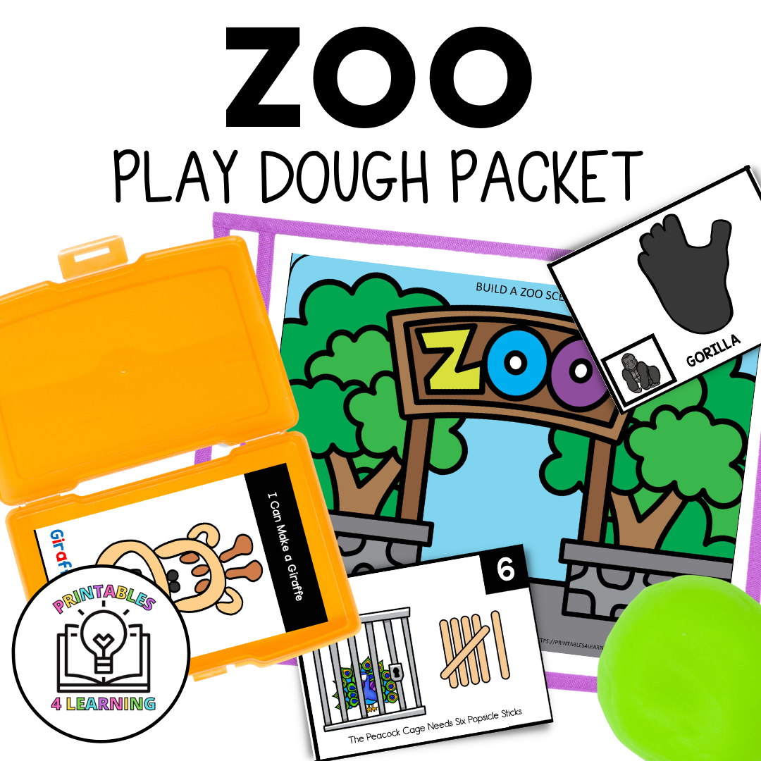 Zoo Animal Play Dough Packet – Printables 4 Learning